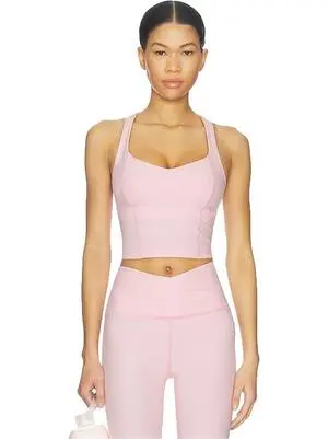 Beyond Yoga Spacedye Intensity Racerback Cropped Tank Top In Pink - Frosty Pink Heather