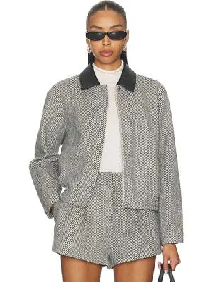 Astr The Label Nelly Jacket - Grey Herringbone