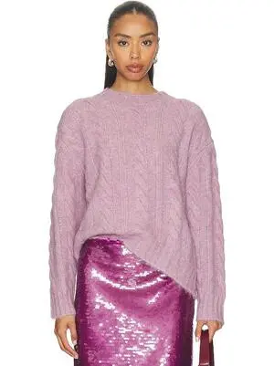 Astr The Label Violetta Cable Knit Sweater - Lavender