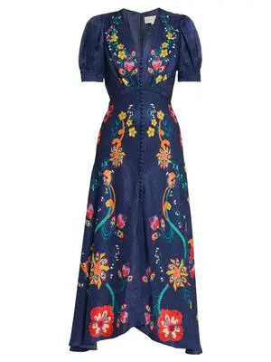 Saloni Lea Printed Maxi Dress Mltpat