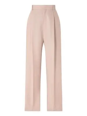 WARDROBE.NYC Pleated Mohair-Blend Twill Straight-Leg Pants