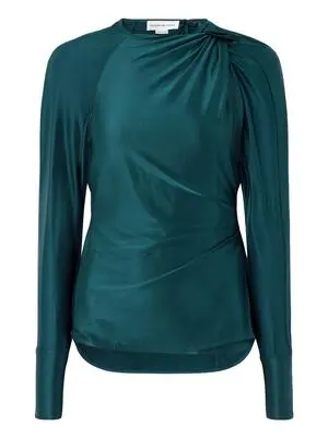 Victoria Beckham Twisted Satin Top - Blue