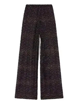 Missoni Sequin-embellished Crochet-knit Wide-leg Pants - Brown