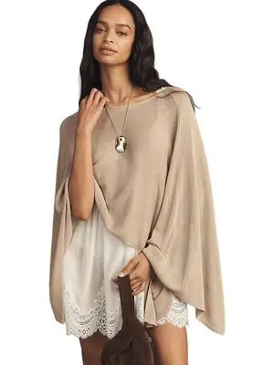 MARE MARE Thin Knit Poncho Sand