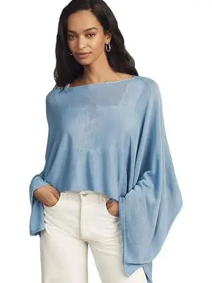 MARE MARE Thin Knit Poncho Wedgewood Blue