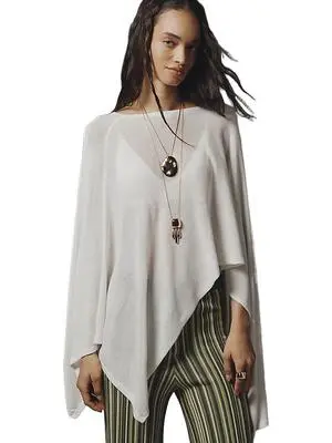MARE MARE Thin Knit Poncho White