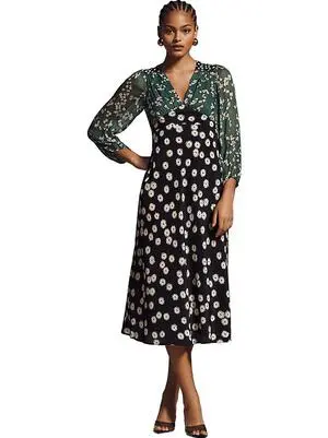 Rixo Kaila Petite Silk Blend Maxi Dress - Green Pattern