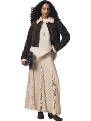 Shona Joy Presley Paneled Maxi Skirt - Tapioca