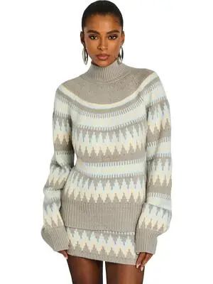 SEROYA Tirza Sweater - Slate Grey Fairisle