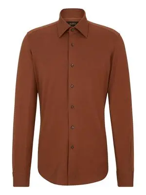 BOSS Cotton-blend Shirt Brown