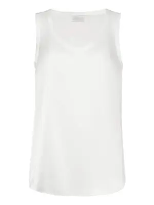 Brunello Cucinelli Stretch-silk Satin Reversible Tank Top - White