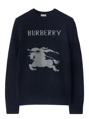 Burberry Wool-cashmere Ekd Sweater - Navy