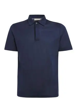 Canali Mercerised Cotton Polo Shirt - Navy
