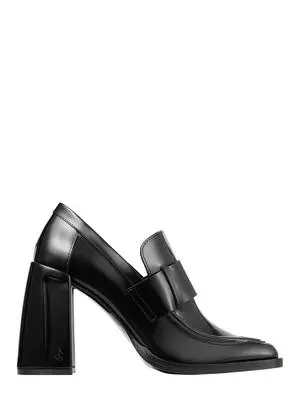 JIMMY CHOO Tylor 95 Leather Heeled Loafers - Black