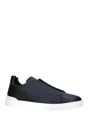Zegna Triple Stitch Sneakers - Black