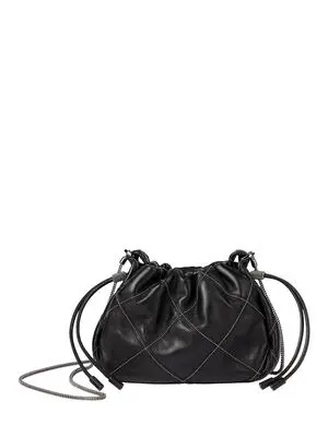Brunello Cucinelli Mini Leather Bucket Bag - Black