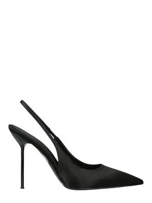 Paris Texas Satin Lidia Slingback Pumps 105 - Black