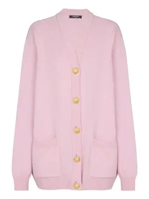 Balmain Cashmere-virgin Wool Cardigan - Pink