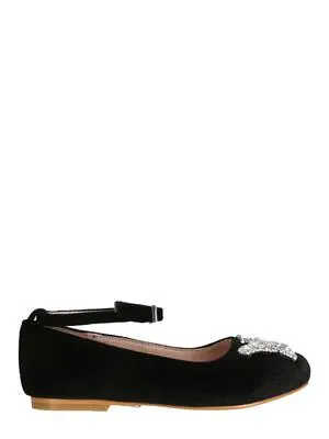 ARUNA SETH Angelina Velvet Ballet Flats - Black
