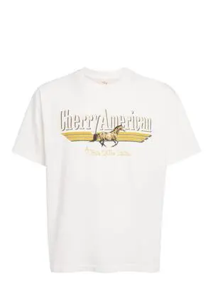 CHERRY LOS ANGELES Cotton Logo Print Coast To Coast T-shirt - White