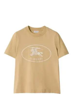 Burberry Cotton Knight Stamp T-shirt - Beige
