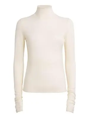 SKIMS Cashmere Sheer Rollneck Top - Beige