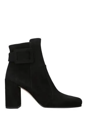 ROGER VIVIER Suede Polly Ankle Boots - Black