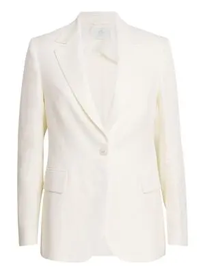 Eleventy Linen-wool Single-button Blazer - White