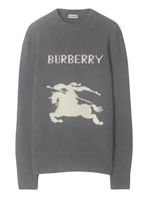 Burberry Wool-cashmere Ekd Sweater - Grey