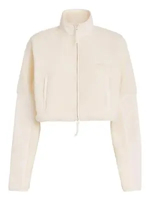 SKIMS Teddy Cropped Zip-up Jacket - Ivory