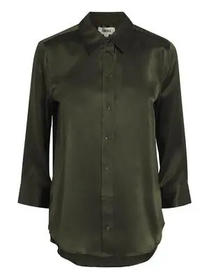 L'Agence Silk Dani Shirt - Green