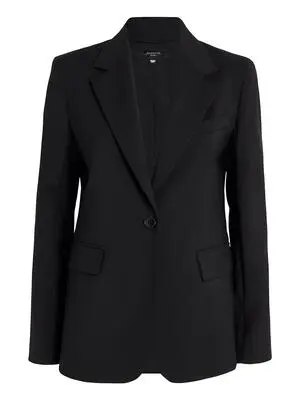 Max Mara Virgin Wool Notched Lapel Blazer - Black