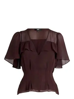 Paige Silk Willa Blouse - Burgundy