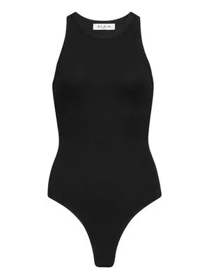 Alaïa Ribbed Tank Bodysuit - Black