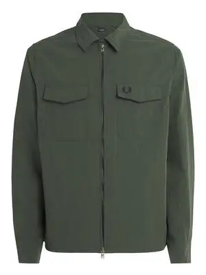 Fred Perry Twin-pocket Logo Overshirt - Green