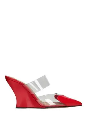 Alaïa Patent Coeur Mules - Red