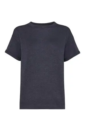 Brunello Cucinelli Cashmere-blend Knit T-shirt - Blue