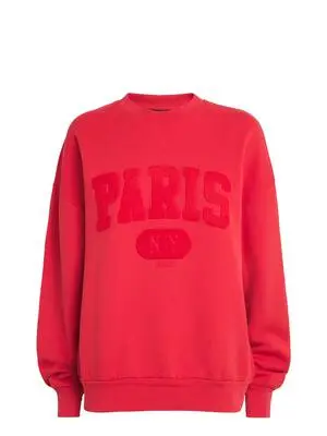 Maje Cotton Graphic Sweatshirt - Red