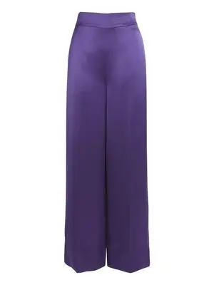 JOSEPH Satin Tailored Trousers - Purple