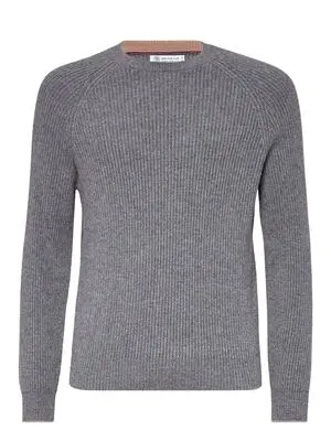Brunello Cucinelli Cashmere Ribbed Sweater - Grey