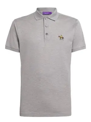 Ralph Lauren Purple Label Cotton Logo Polo Shirt - Grey