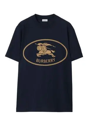 Burberry Cotton Knight Stamp T-shirt - Navy