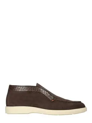 Santoni Suede Detroit Slip-on Sneakers - Brown