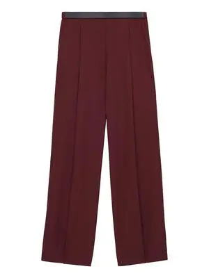 Loewe Wool Wide Leg Trousers - Burgundy
