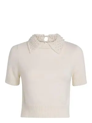 CLAUDIE PIERLOT Wool-Cashmere Embellished Sweater