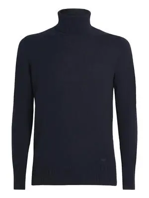 Emporio Armani Cashmere Rollneck Sweater - Blue