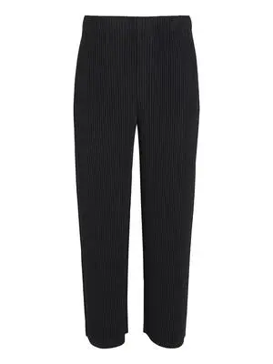 Issey Miyake Pleated Straight Trousers - Black