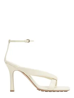 Bottega Veneta Calfskin Riva Heeled Sandals 90 - White