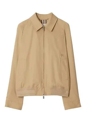 Burberry Cotton Gabardine Harrington Jacket - Beige