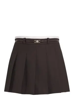 Maje Pleated Mini Skort - Brown